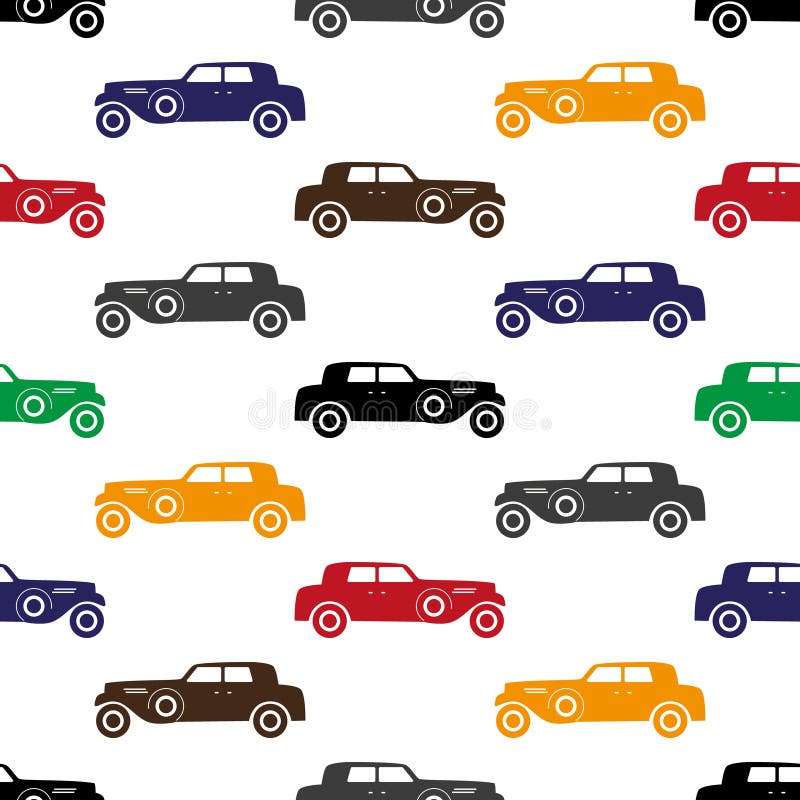 Old Simple Various Color Car Seamless Pattern Eps10 Stock Vector ...