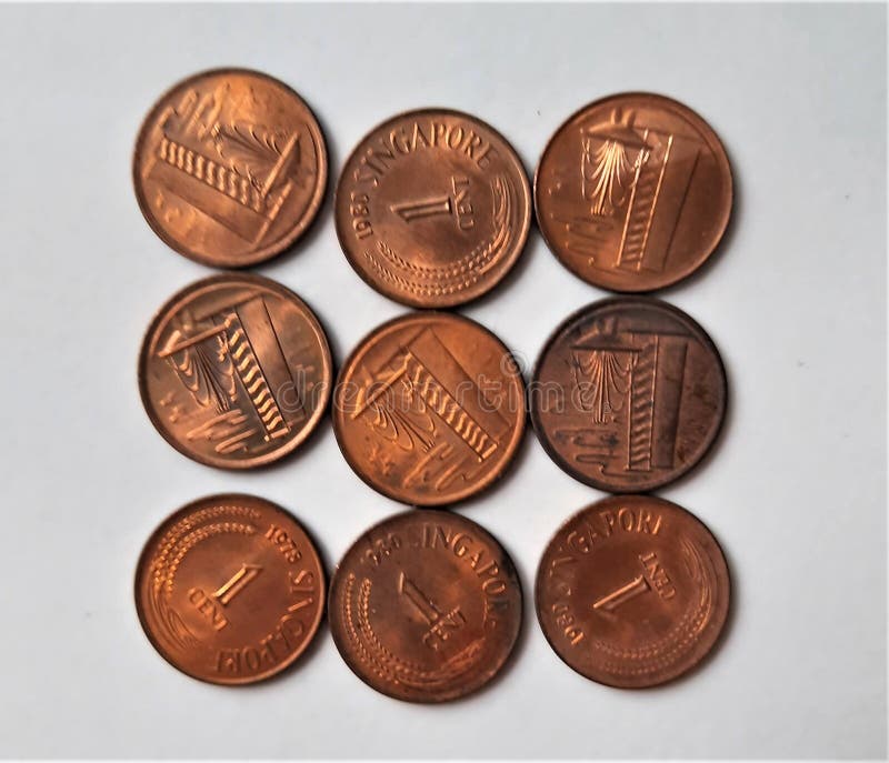 Old Singapore 1cent Coins with Front and Back Shot Stock Image - Image ...