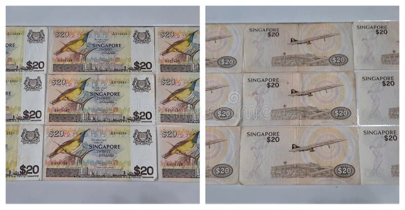Old Singapore $20 Currency Bank Legal Tender Note Stock Photo - Image ...