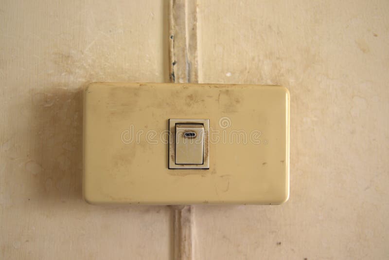 Old Single White Light Switch on Wall,old Single Electrical on Off ...