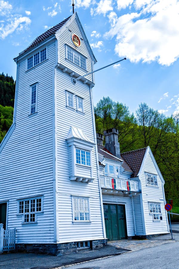 The Old Skansen Fire Station in Bergen, Norway Stock Image - Image of ...
