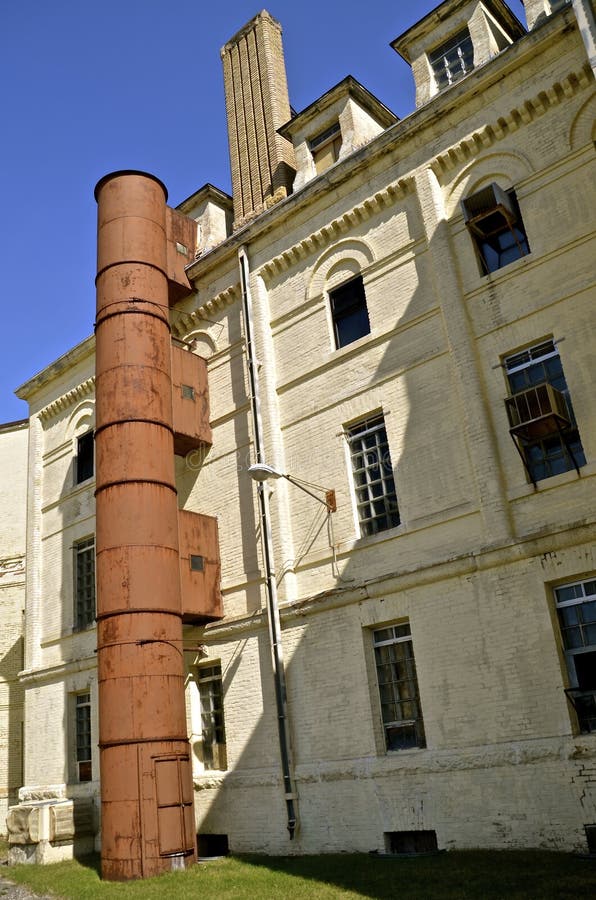 Old Sliding Fire Escape from a State Hospital Building Site Stock Photo ...