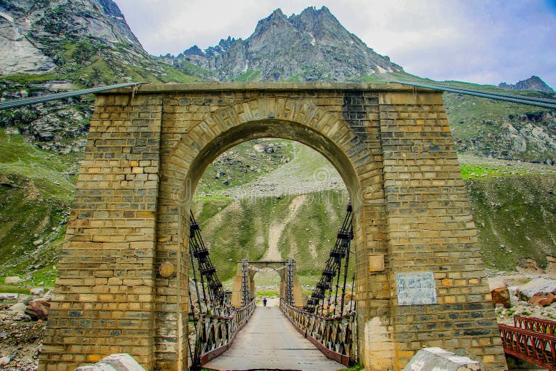Old Small Bridge through a River in a Tropical Mountain Stock Photo ...