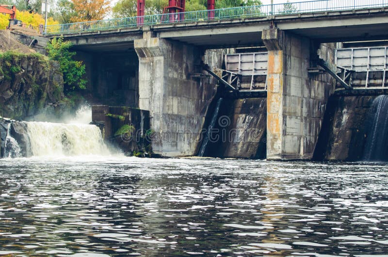 A Small Dam with Gateway on Small River in Forest Stock Photo - Image ...