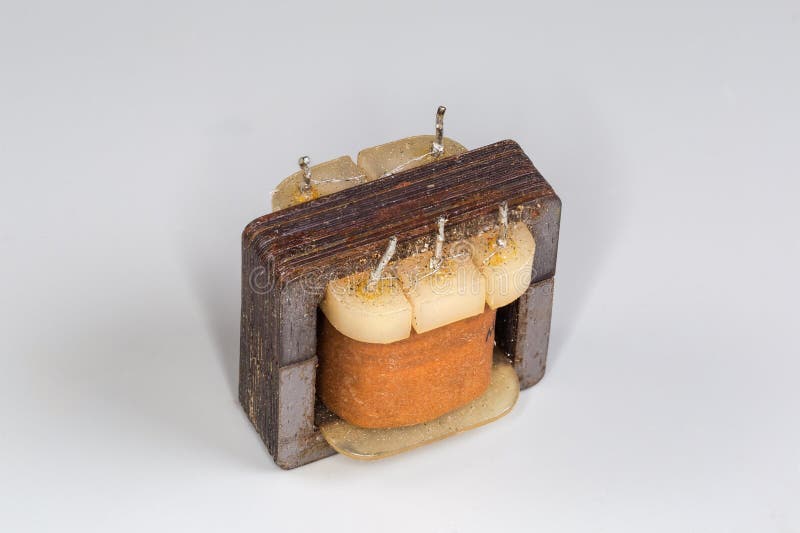 Old Small-sized Mains Transformer without the Casing Stock Photo ...