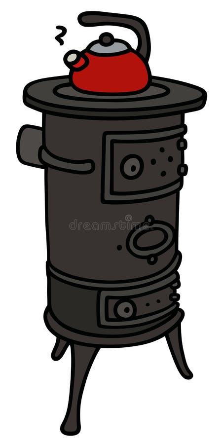 Old small stove stock vector. Illustration of shaft, wood - 64643435
