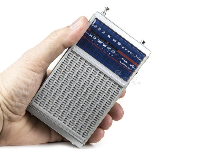 Old and Small Transistor Radio on Battery on the White. Stock Image ...