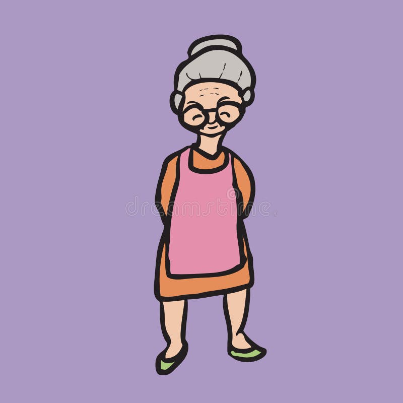 Old smiley woman stock illustration. Illustration of cute - 38394813