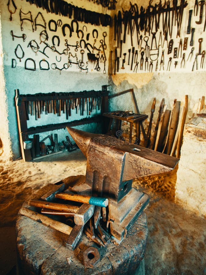 Old Smithy Workshop Interior Stock Photo - Image of ancient, craftsman ...