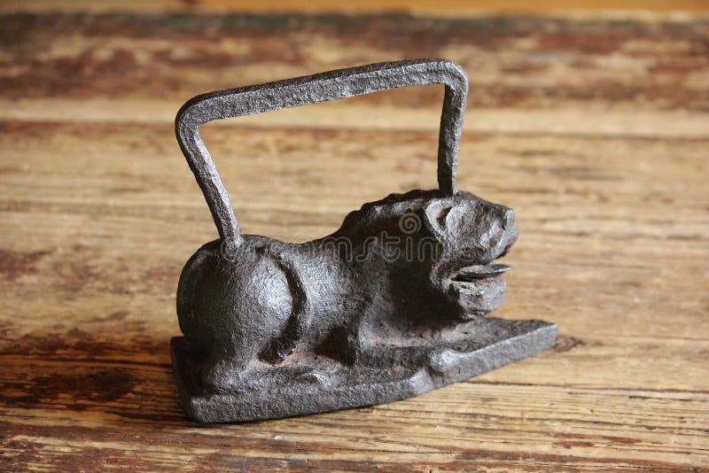 Smoothing-iron in the Form of a Lion Stock Image - Image of ironing ...