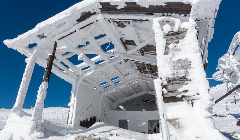 Old snowy building stock image. Image of slovakia, chopok - 65899547