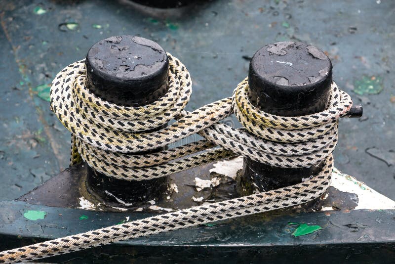Old Snubbing Post for Boats at the Harbor Stock Photo - Image of life ...