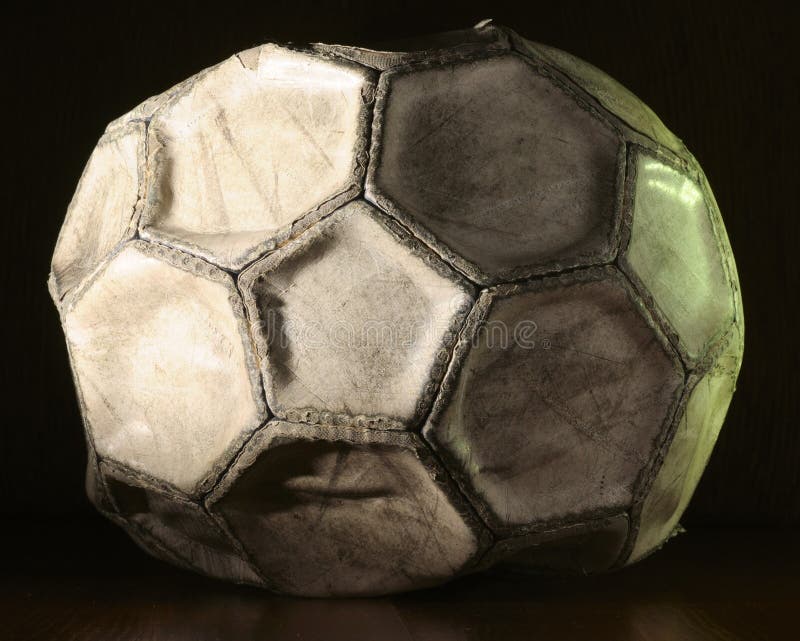 Tatty old soccer ball stock photo. Image of white, football - 689124
