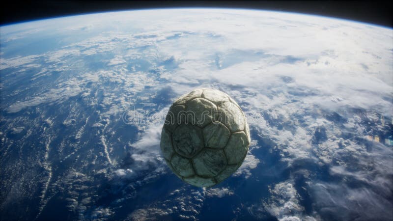 Old Soccer Ball in Space on Earth Orbit Stock Video - Video of design ...