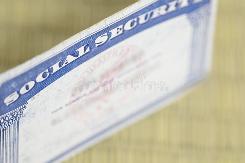Old Social Security Card on Straw Table Stock Image - Image of ...