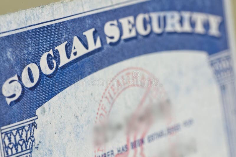 Old Social Security Card on Straw Table Stock Image - Image of ...