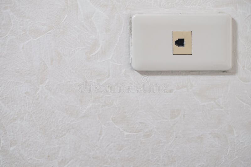 Old Socket for Internet Cable, Telephone Port Wall Socket. Stock Image ...