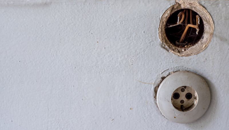 Old socket on the wall stock photo. Image of wall, abstract - 194354362
