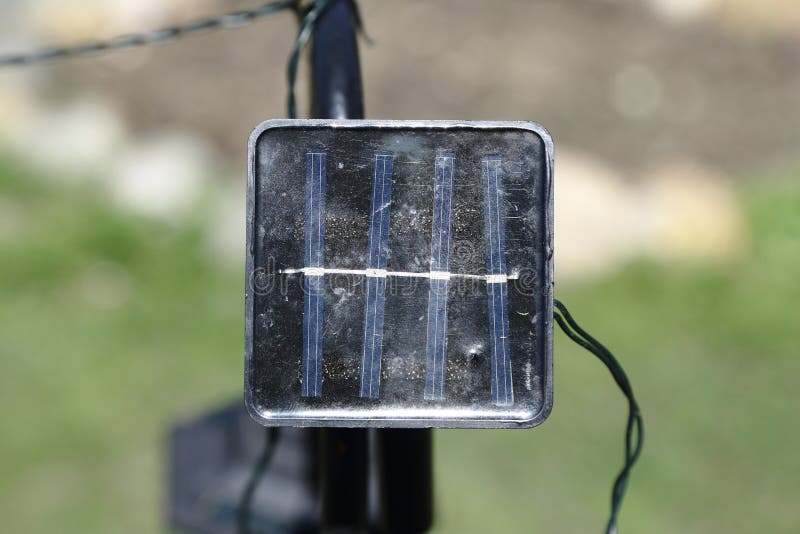 The Old Solar Panel for Lighting on the Pole Stock Image - Image of ...