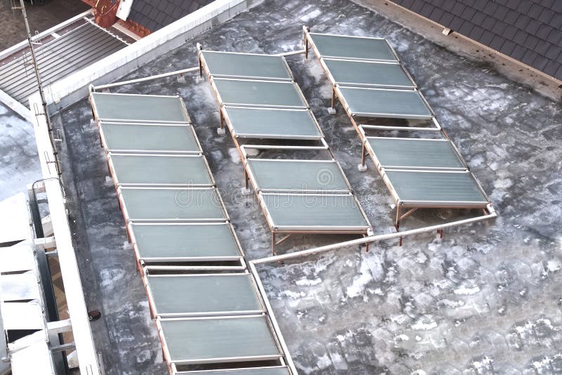 Old Solarcell Panel on the Rooftop. Clean Energy Solar System ...