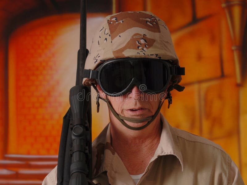 Old Soldier Inside Building Stock Photo - Image of camouflaged, soldier ...