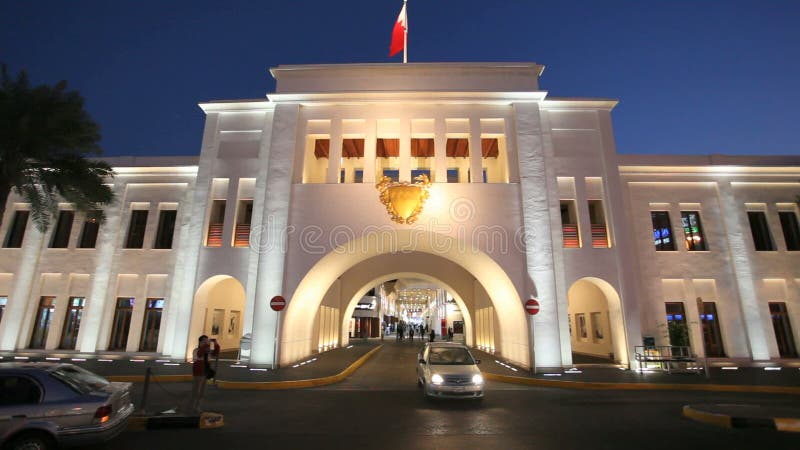 Old Souk Gate in Manama, Bahrain Stock Video - Video of illuminated ...
