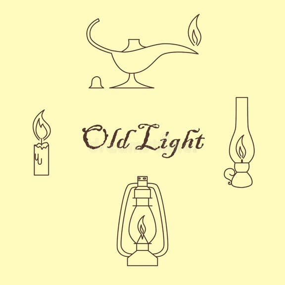 Old Sources of Light. Vector Illustration Stock Vector - Illustration ...