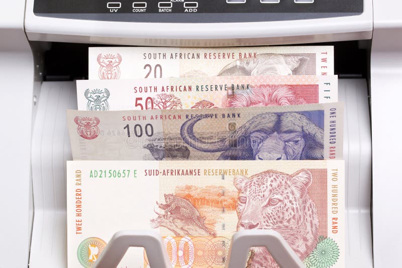 Old South African Money in the Counting Machine Stock Image - Image of ...