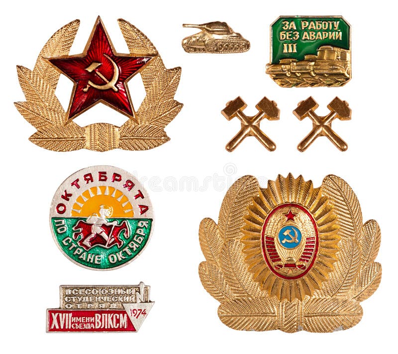 Old soviet badges editorial image. Image of russia, soviet - 21653375