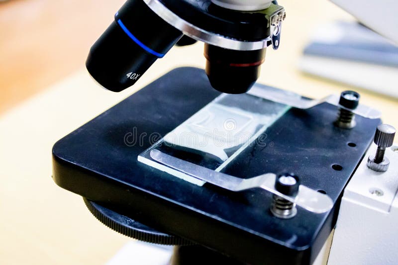 Old Microscope Isolated on White Background. Concept Stock Image ...