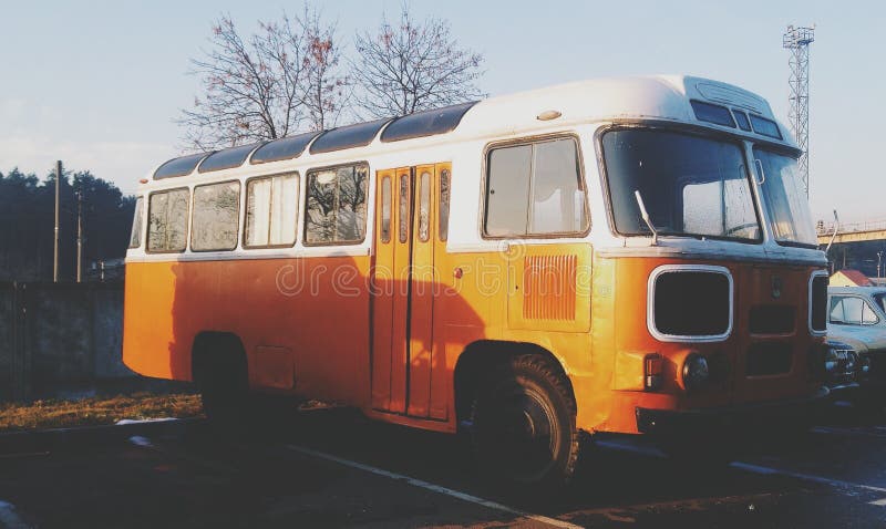 Old soviet bus stock image. Image of processed, ussr - 164442289
