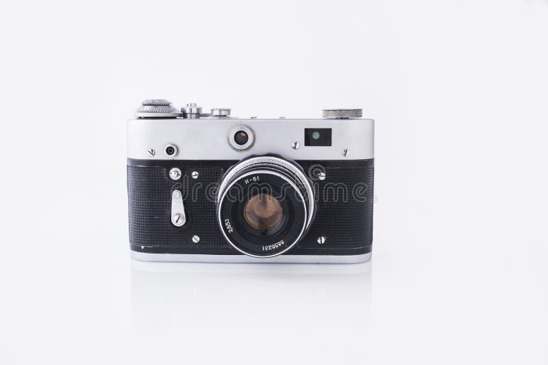 Old Soviet Camera with a Retractable Accordion Lens Stock Image - Image ...