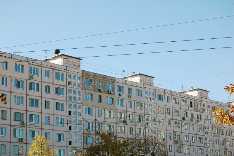 Old Soviet Economy Class Buildings. Soviet Architectural Style. Stock ...