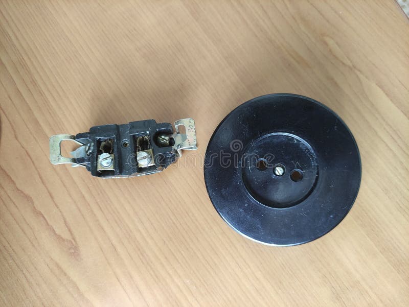 Old Soviet Electrical Socket on a Wooden Table Stock Image - Image of ...
