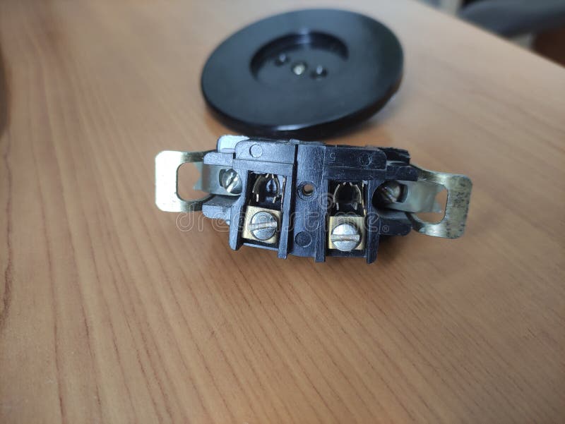 Old Soviet Electrical Socket on a Wooden Table Stock Image - Image of ...