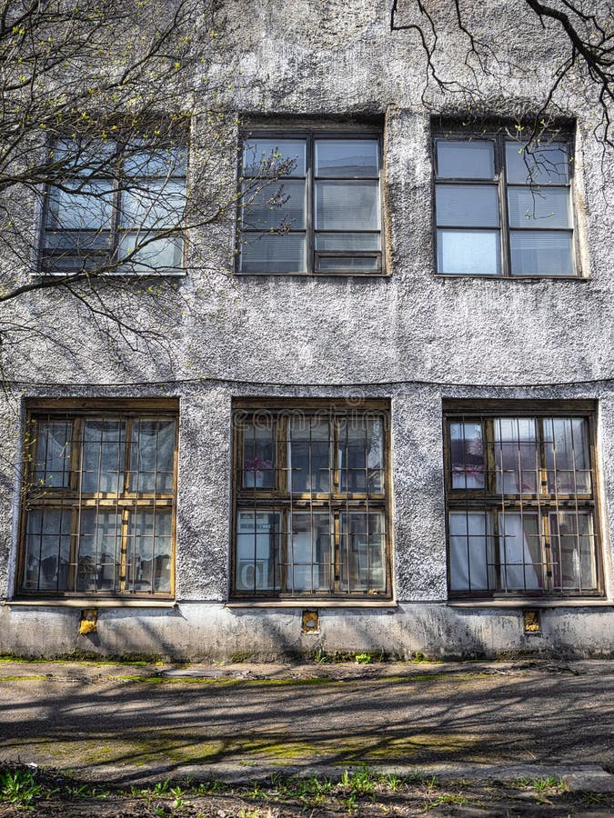 Old Soviet Facade with Some Vintage Windows Stock Image - Image of ...