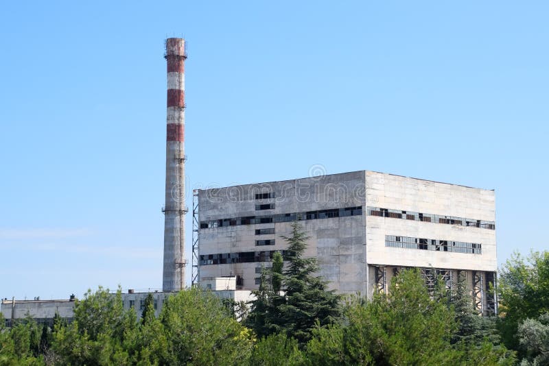 Old Soviet Factory with a Pipe. Abandoned Soviet Industry Stock Image ...