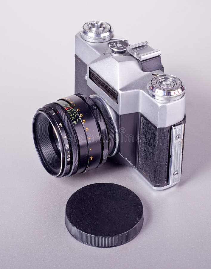 The old Soviet film camera stock image. Image of sensory - 23259619