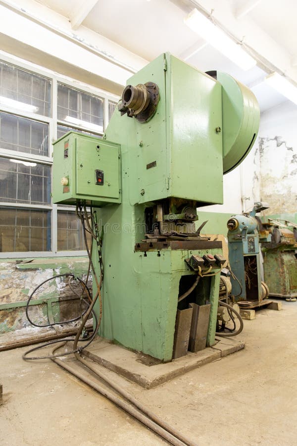 Old Soviet Hydraulic Press in the Production Hall of an Engineering ...