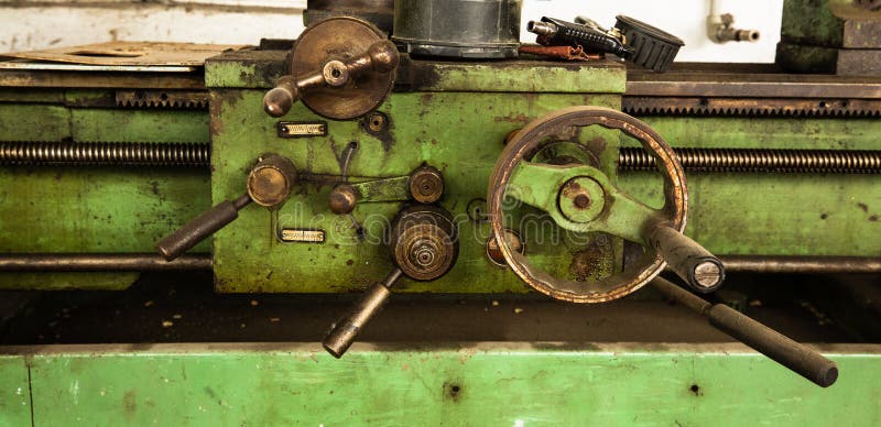 Old Soviet Lathe Machine and Turning Machine Working in the Railway ...