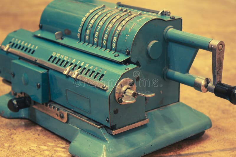 Old Soviet Metal Mechanical Retro Calculator Adding Machine Stock Photo ...
