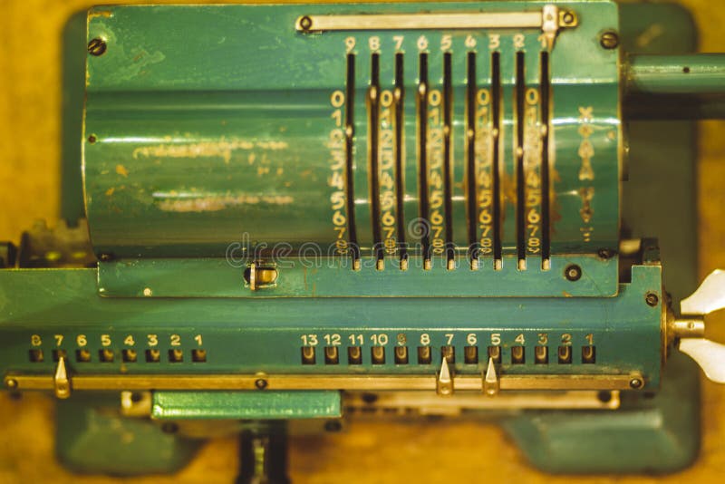 Old Soviet Metal Mechanical Retro Calculator Adding Machine Stock Photo ...