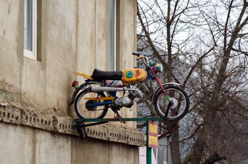 Old Soviet Moped As a Workshop Advertisement Editorial Photography ...