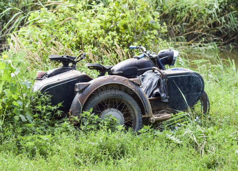 Old Soviet Motorcycle with a Cradle. an Old Mototechnique Stock Photo ...