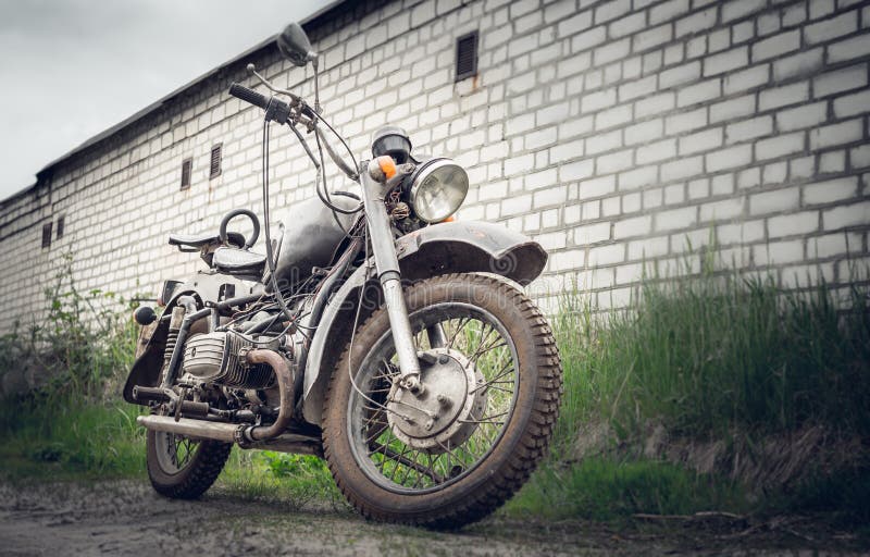 Old Soviet motorcycle stock image. Image of powerful - 71039309
