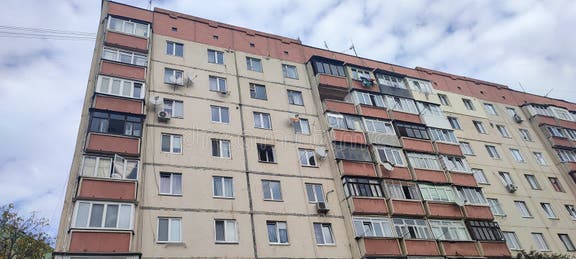 Old Soviet Panel Building in the City Editorial Photography - Image of ...