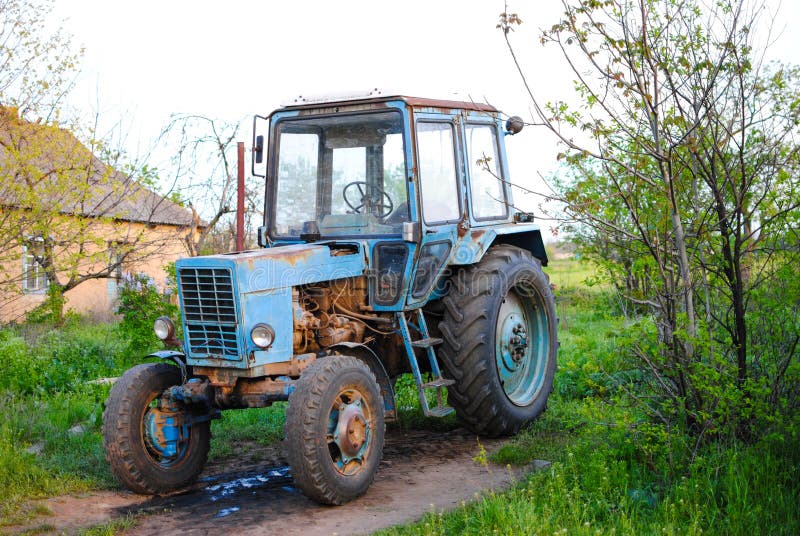 Old Soviet Powerful Tractor Named Belarus Stock Image - Image of engine ...