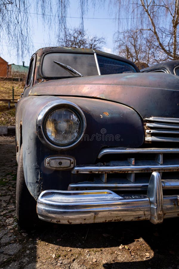 Old Soviet Retro Cars in the Open Air. Dump of a Car of the Soviet Era ...
