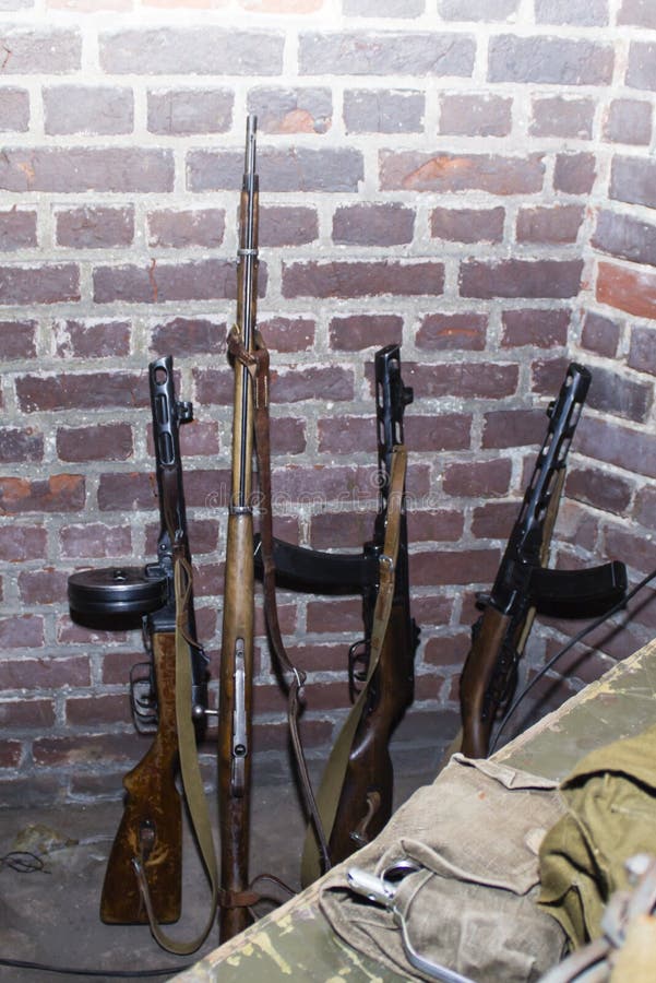 Old Soviet Russian Rifle of World War II . Weapon of Red Army. Stock ...