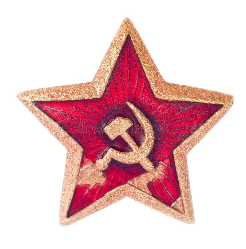 Soviet red star badge stock image. Image of ussr, sickle - 5609765
